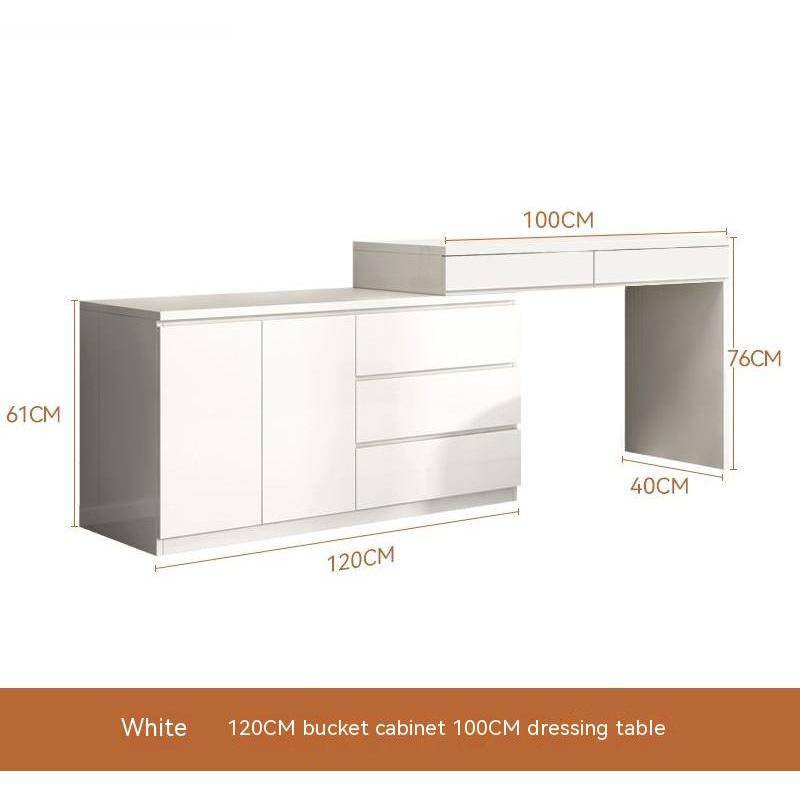 L-shaped dressing table, simple cream series dressing table drawer type ...