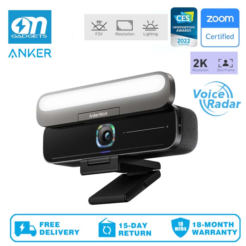 Anker A3383 AnkerWork B600 Video Bar with 4-in-1 Design (2K Cam with ...