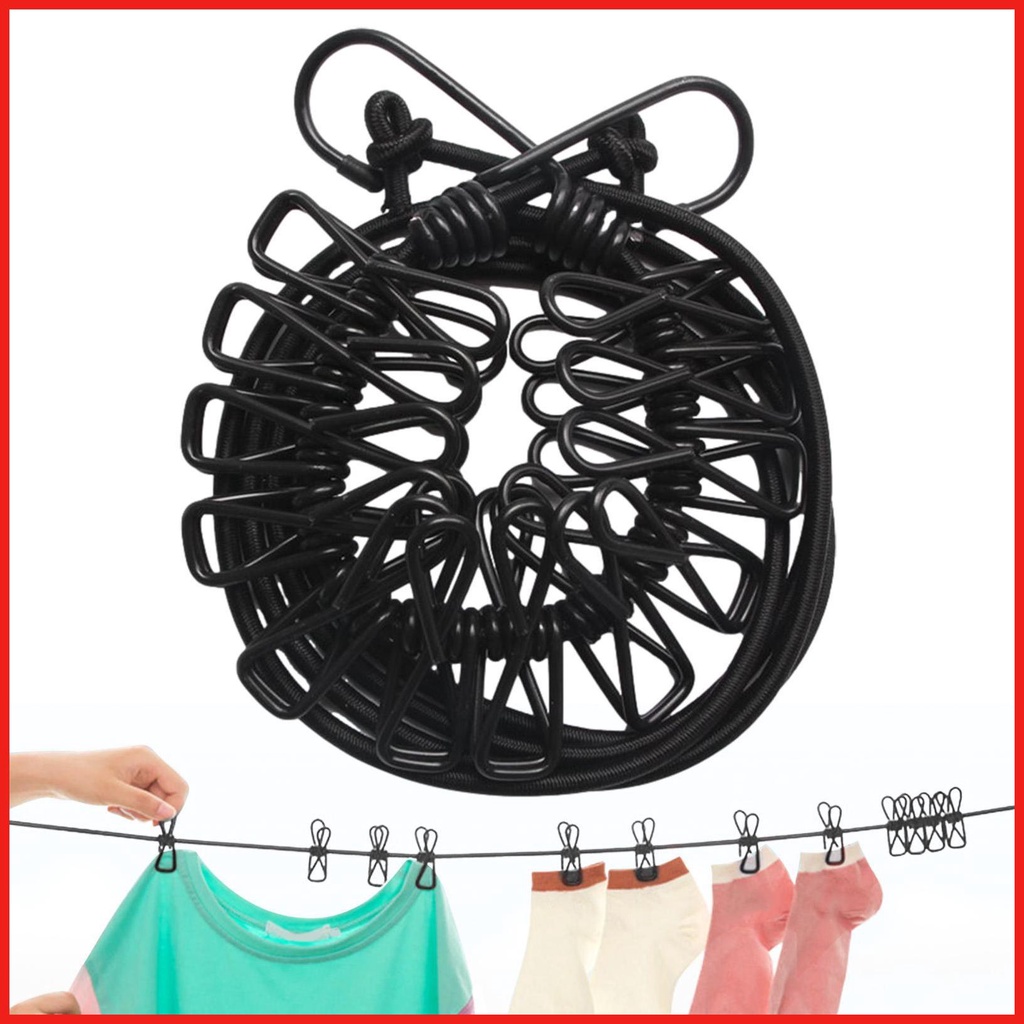 Portable Clothes Line Retractable Travel Laundry Line with 12 ...