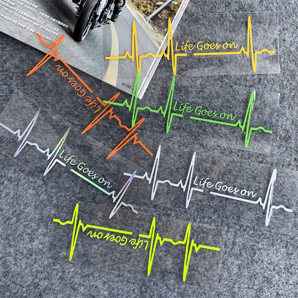 Heart Beat Trackpad Life Goes On Nice JDM Car Body Bumper Motorcycle ...