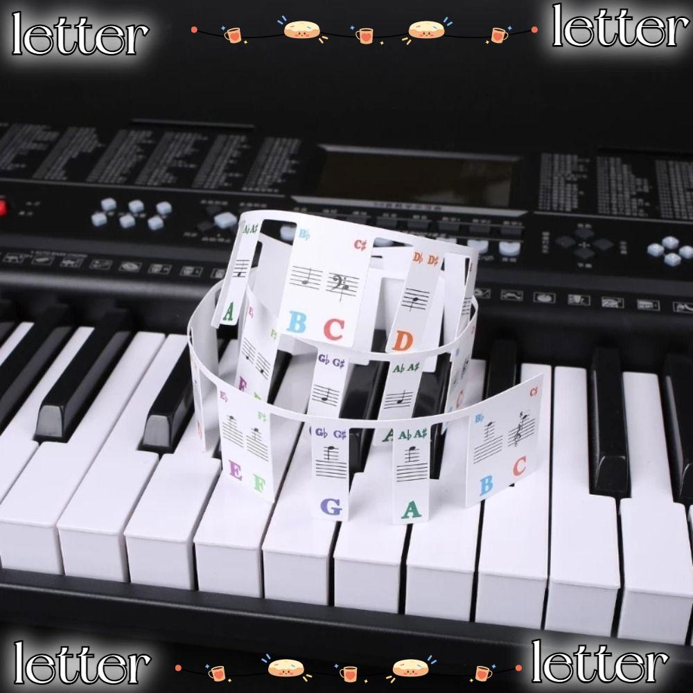 LETTER Piano Key Labels Removable Learning Kids Gift Piano Rake Notes ...