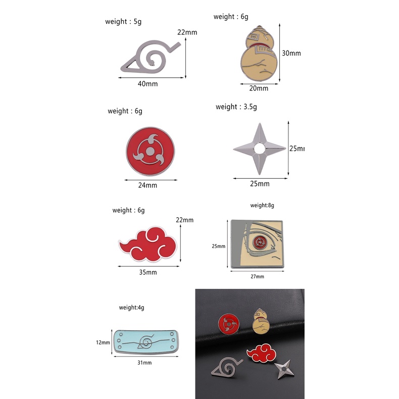 Naruto Akatsuki Brooch Pin Konoha Village Ninja Uzumaki Uchiha ...