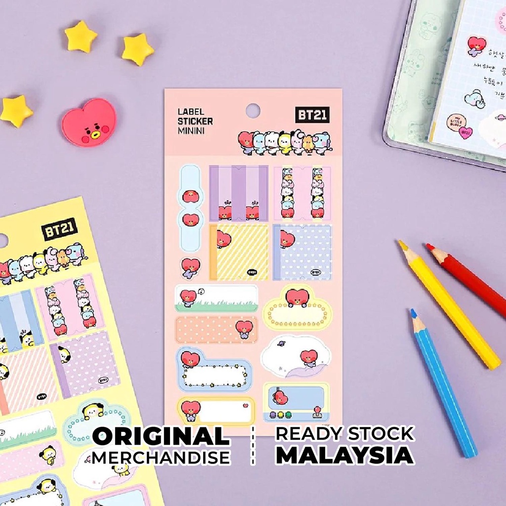 [OFFICIAL] BT21 Minini Label Sticker BTS BT21 TinyTAN BangTan Kpop ...