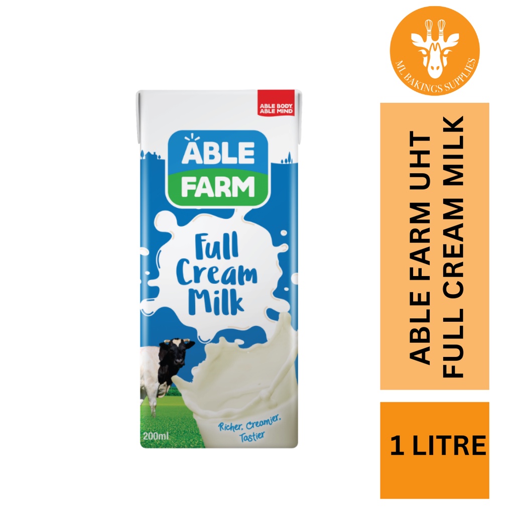 [READY STOCK] ABLE FARM UHT Full Cream Milk 1L/ Susu Krim Penuh ...