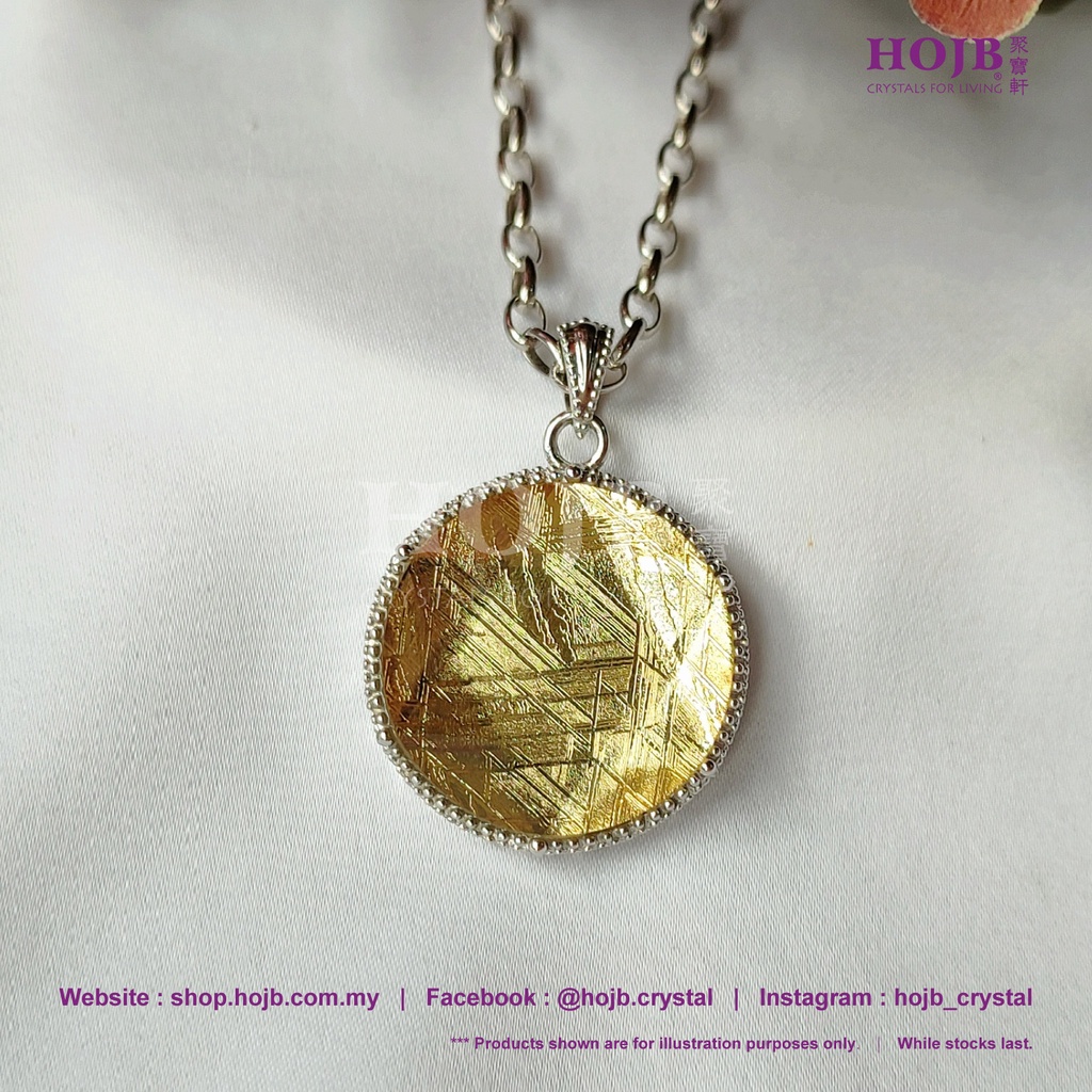 HOJB Authentic Meteorite "Flower of Life" Gold David-Star S925 Pendant 25mm 聚寶軒纯正天铁陨石"生命之花"金大卫星 ...