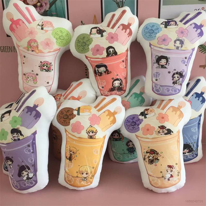 NS3 Demon Slayer Ice Cream Milk Tea Throw Pillow Cushion Home Decor ...