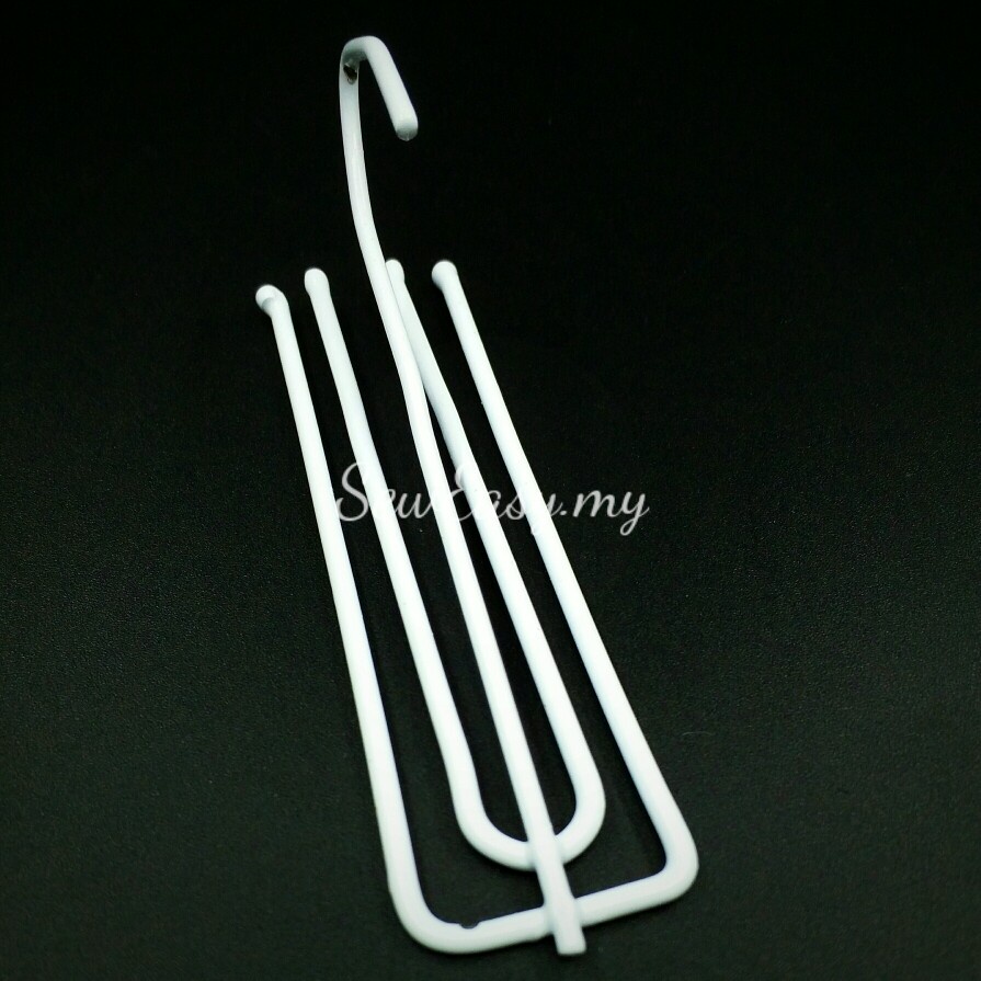 White Paint Dyeing Steel Pleat Curtain Hooks / Hook Langsir / Cangkuk ...