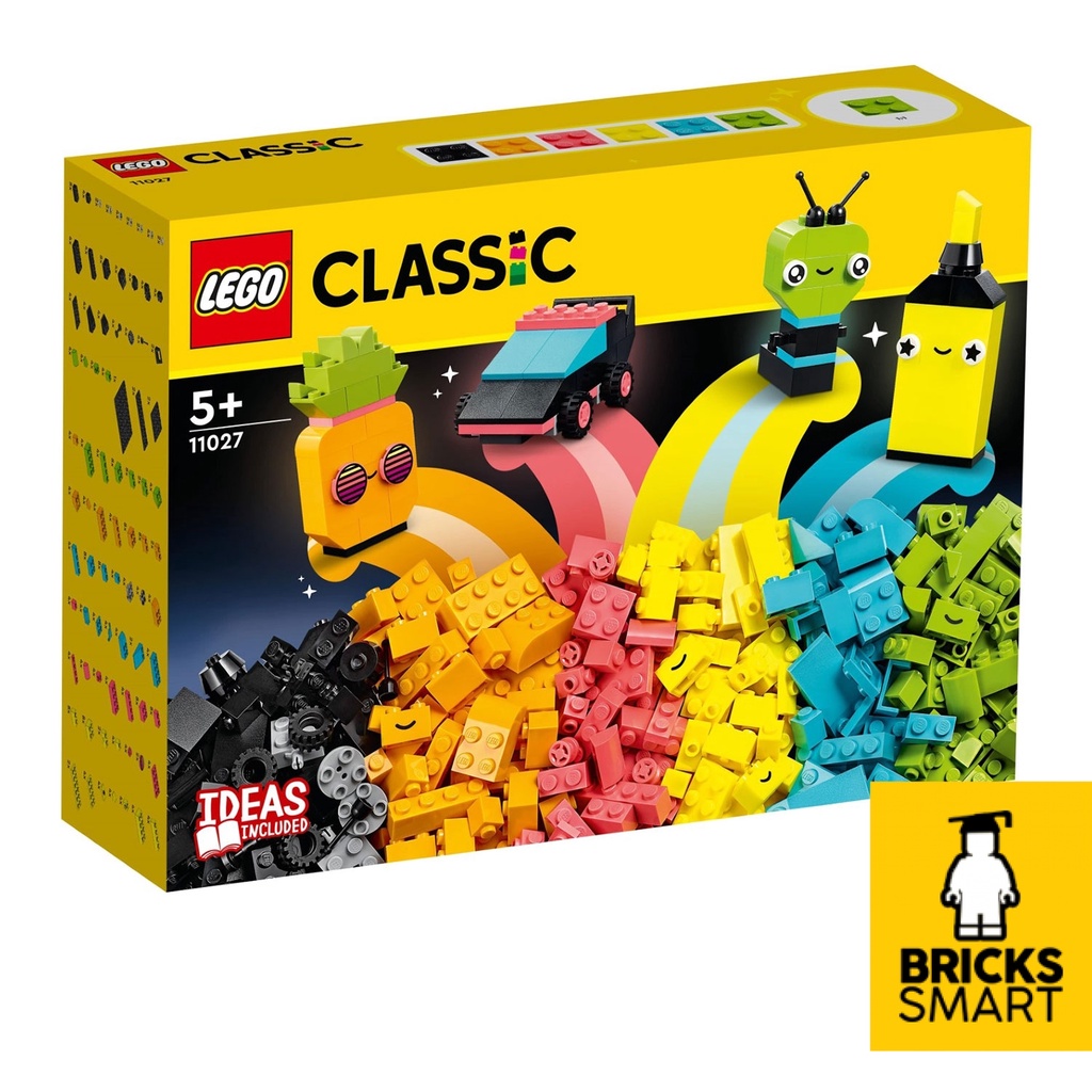 LEGO 11027 Classic Creative Neon Fun Building Toy Set (333 Pieces ...