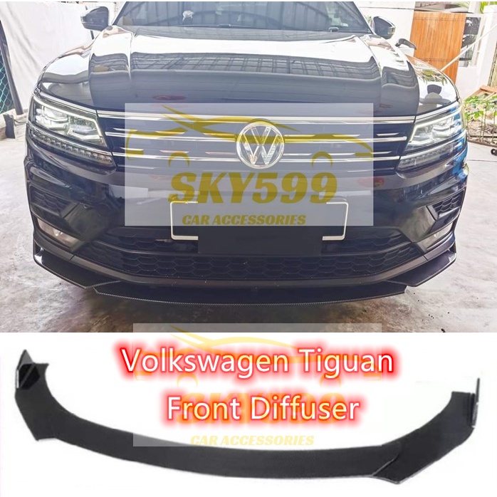 Volkswagen Tiguan Front Bumper Diffuser Lip Wrap Angle Splitters Black ...