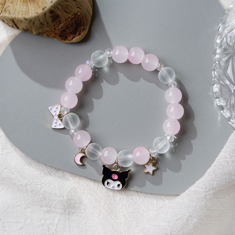 Sanrioed My Melody Bracelet Fashion Cute Crystal Beads Kawaii ...