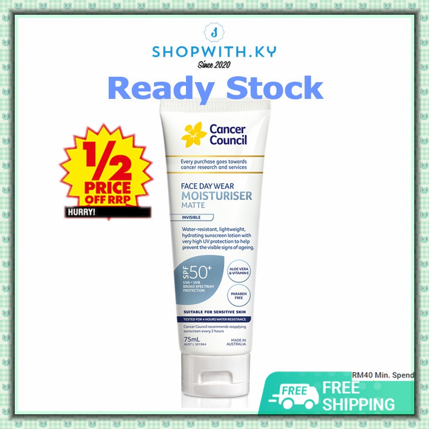 [现货+包邮 Date: 11/2024] Cancer Council Sunscreen SPF 50+ Day Wear Face ...