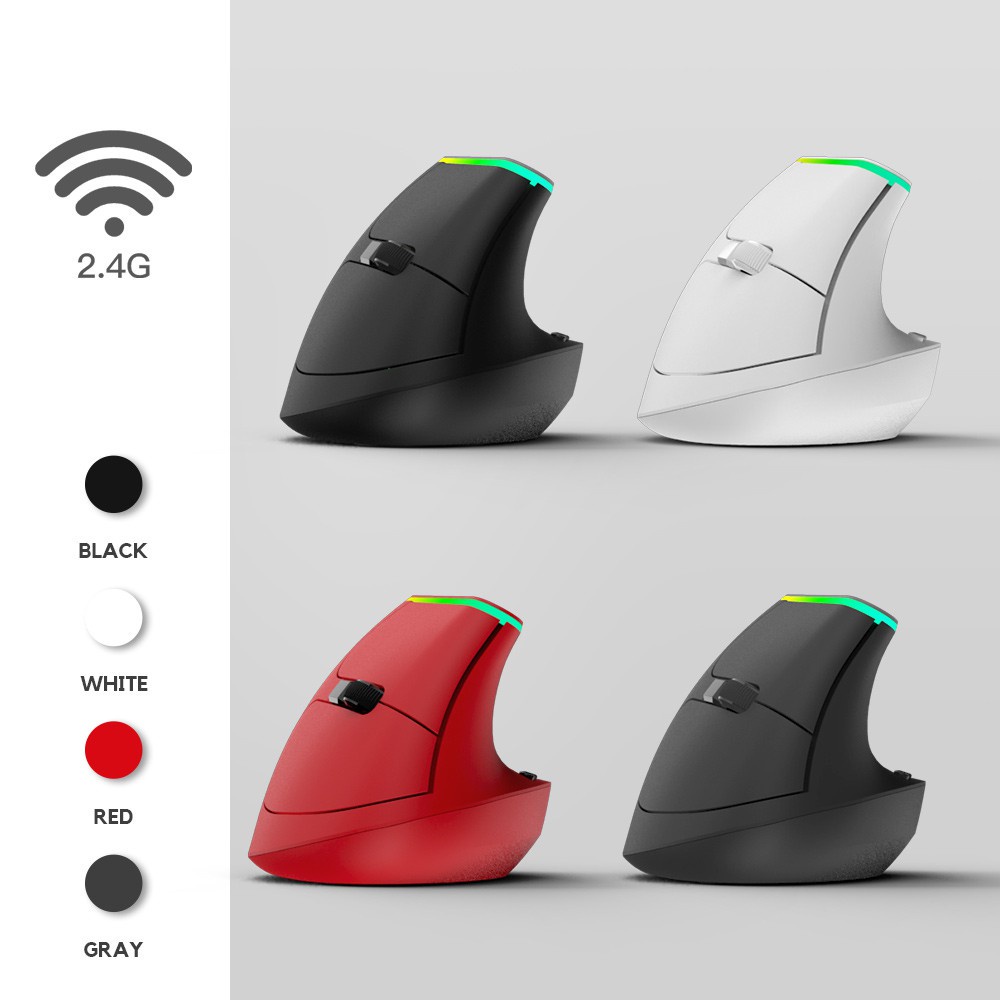 DELUX M618C Ergonomic Vertical Mouse Wireless 2.4GHz 6 Buttons Gaming ...