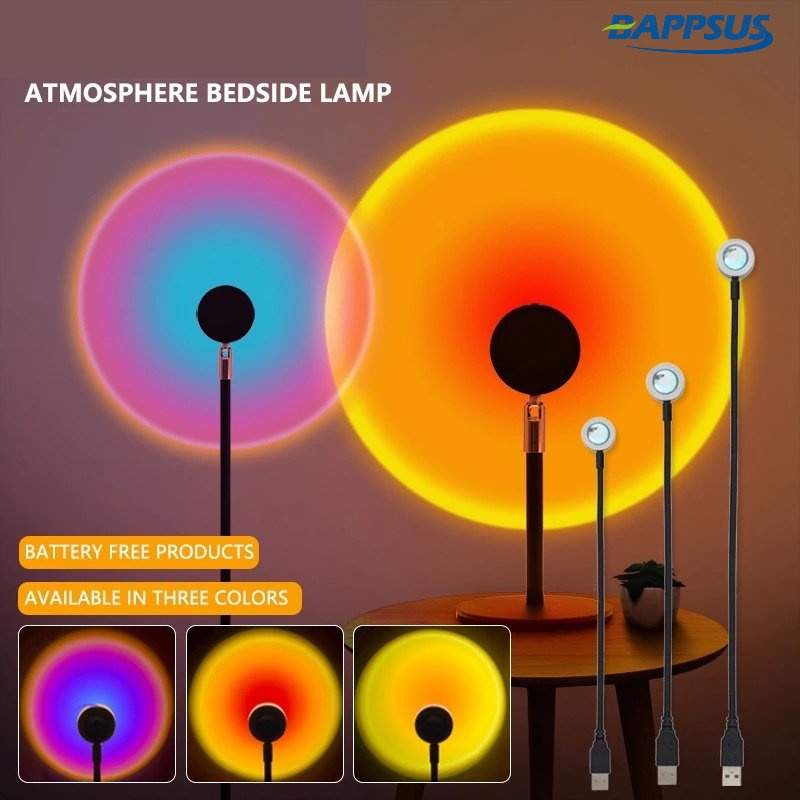 360 Degree RGB Sunset Light Shooting Props/ Rotating Highlight USB ...