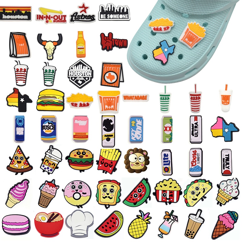 Crocs Jibbitz Pins Fast Food DIY Shoes Charm Button | Shopee Malaysia