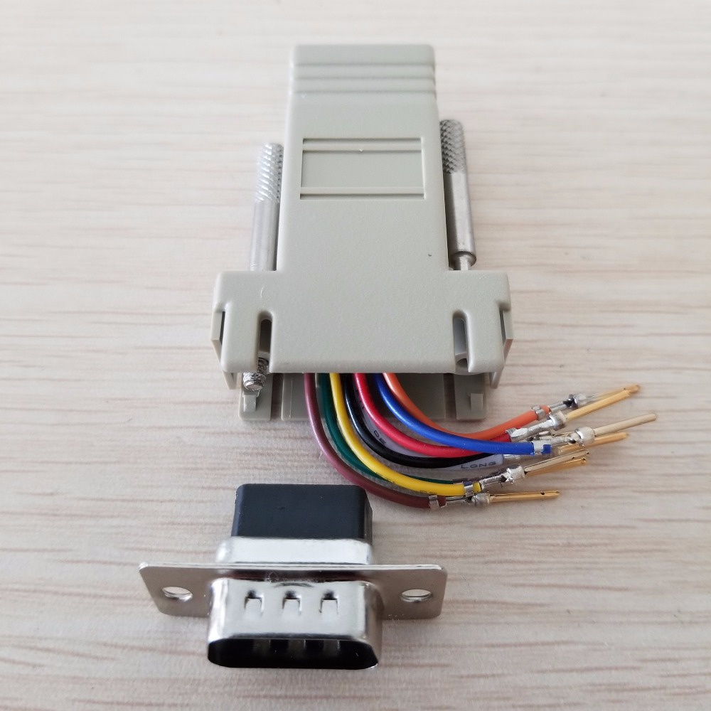 10pcs/lot RJ45 Female to DB9 Male RS232 COM Port Modular Extender for ...