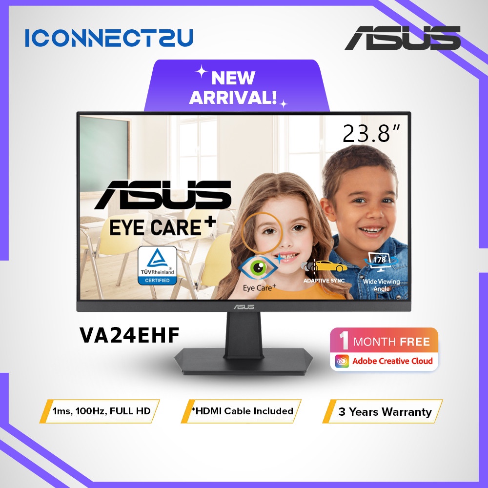 Asus 23.8" VA24EHF IPS 100Hz 1ms Adaptive Sync FHD Frameless Eye Care ...