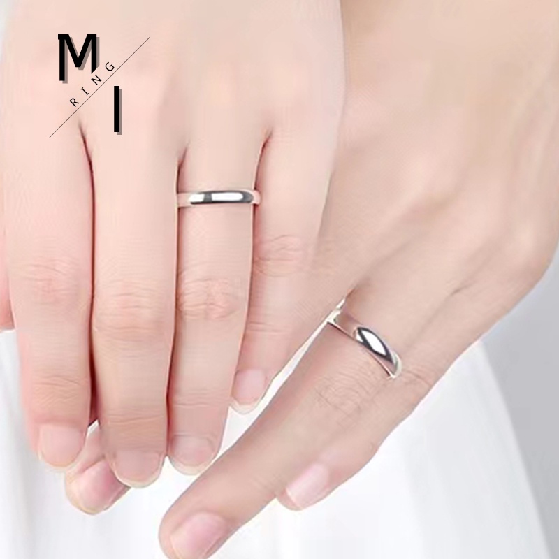 【M/I】Fashion classic simple inner and outer curved stainless steel ring ...