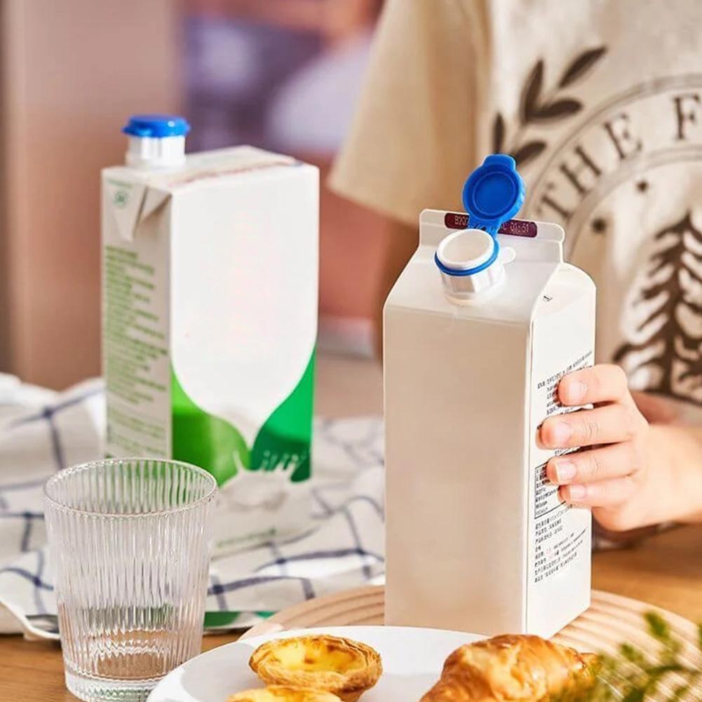 Juice Milk Carton Extended Spout Wide Mout Drink Deflector Box With Lid ...