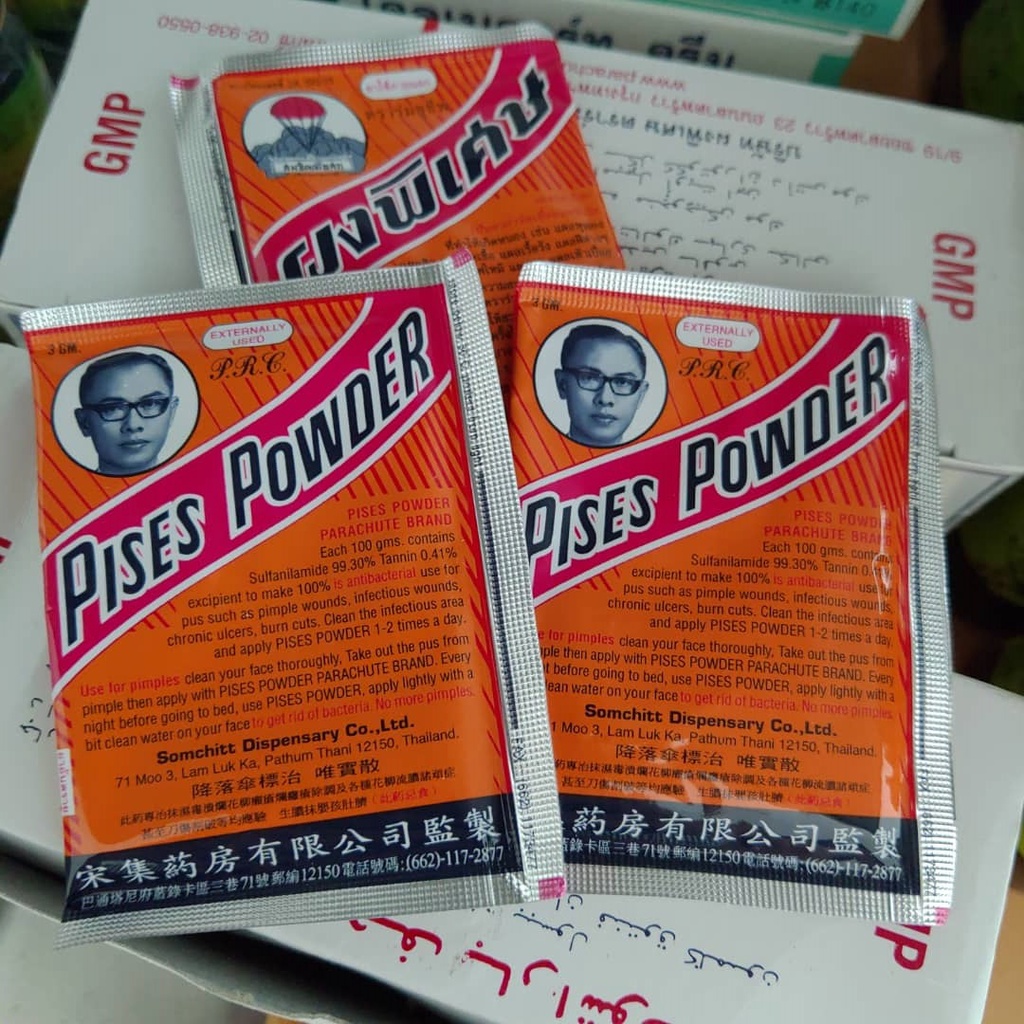Original Thailand Parachute Brand Pises Powder 3g Pises Powder ...