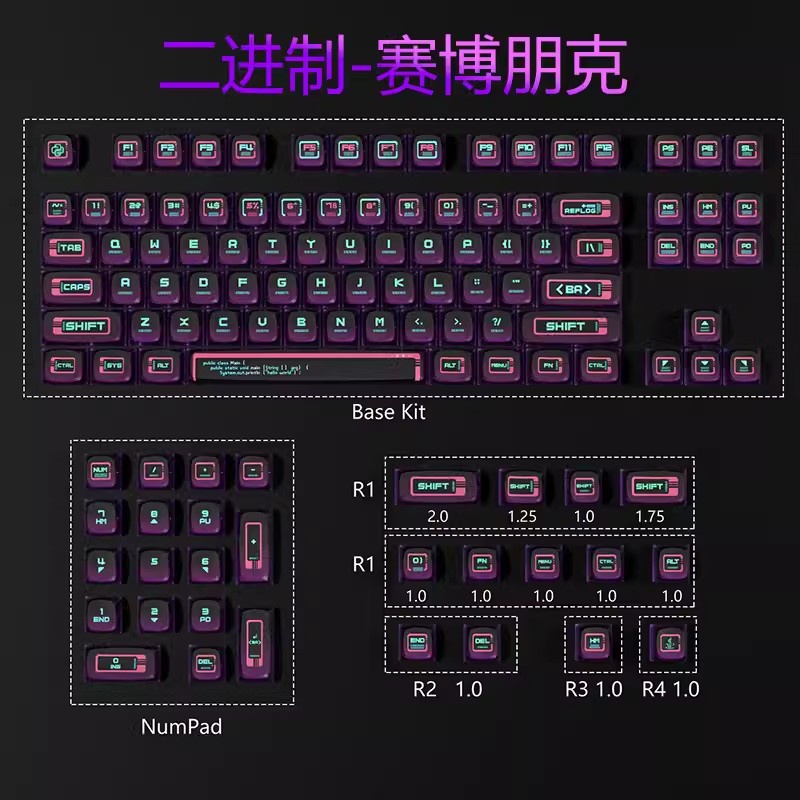 PIIFOX Binary transparent key cap PBT thermal sublimation ASA key cap ...