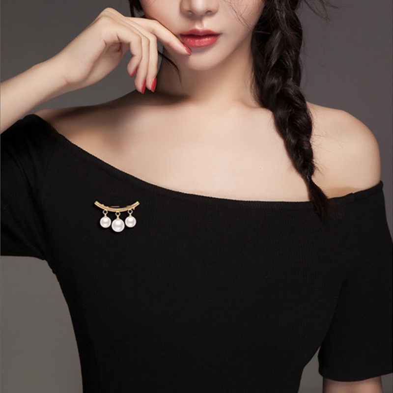 Anti-Glare Pearl Brooch Safety Pin Bow Pearl Brooch Fixed Clothing ...