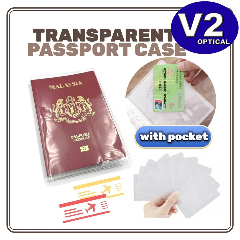 (1 PCS) Transparent Passport Cover With Card Slot Waterproof Passport ...