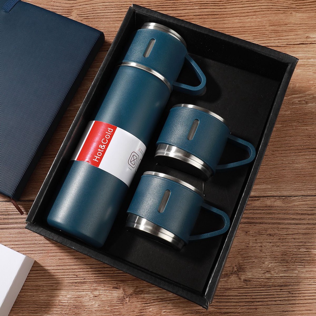 Thermos Cup set Double-Layer Stainless Steel Vacuum flask Gift Set ...