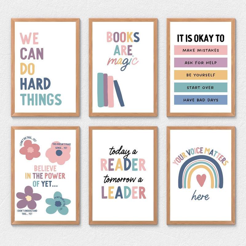 Boho Classroom Wall Art English Classroom Growth Mindset Posters ...