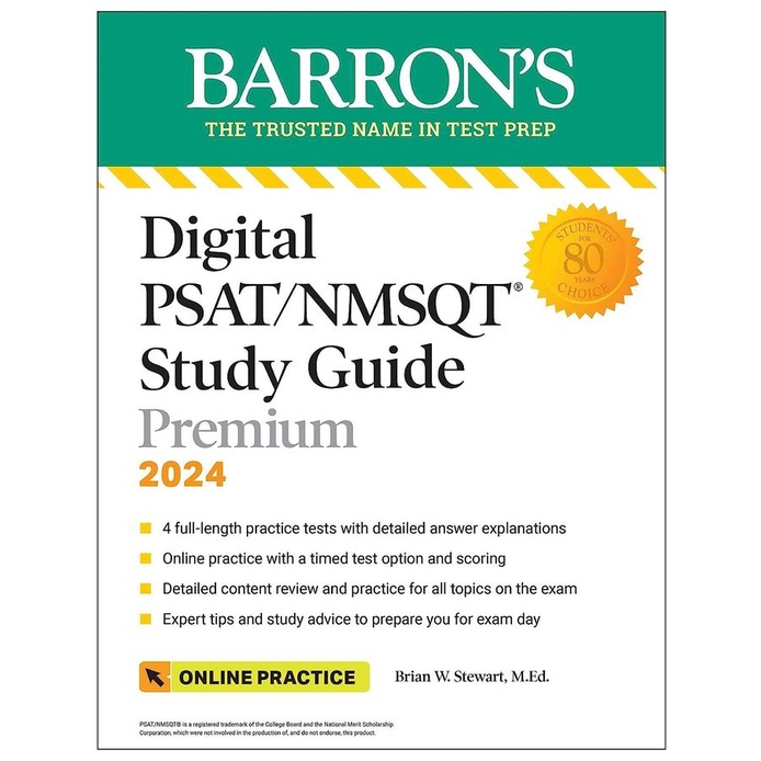 Digital Psat/NMSQT Study Guide Premium, 2024: 4 Practice Tests ...