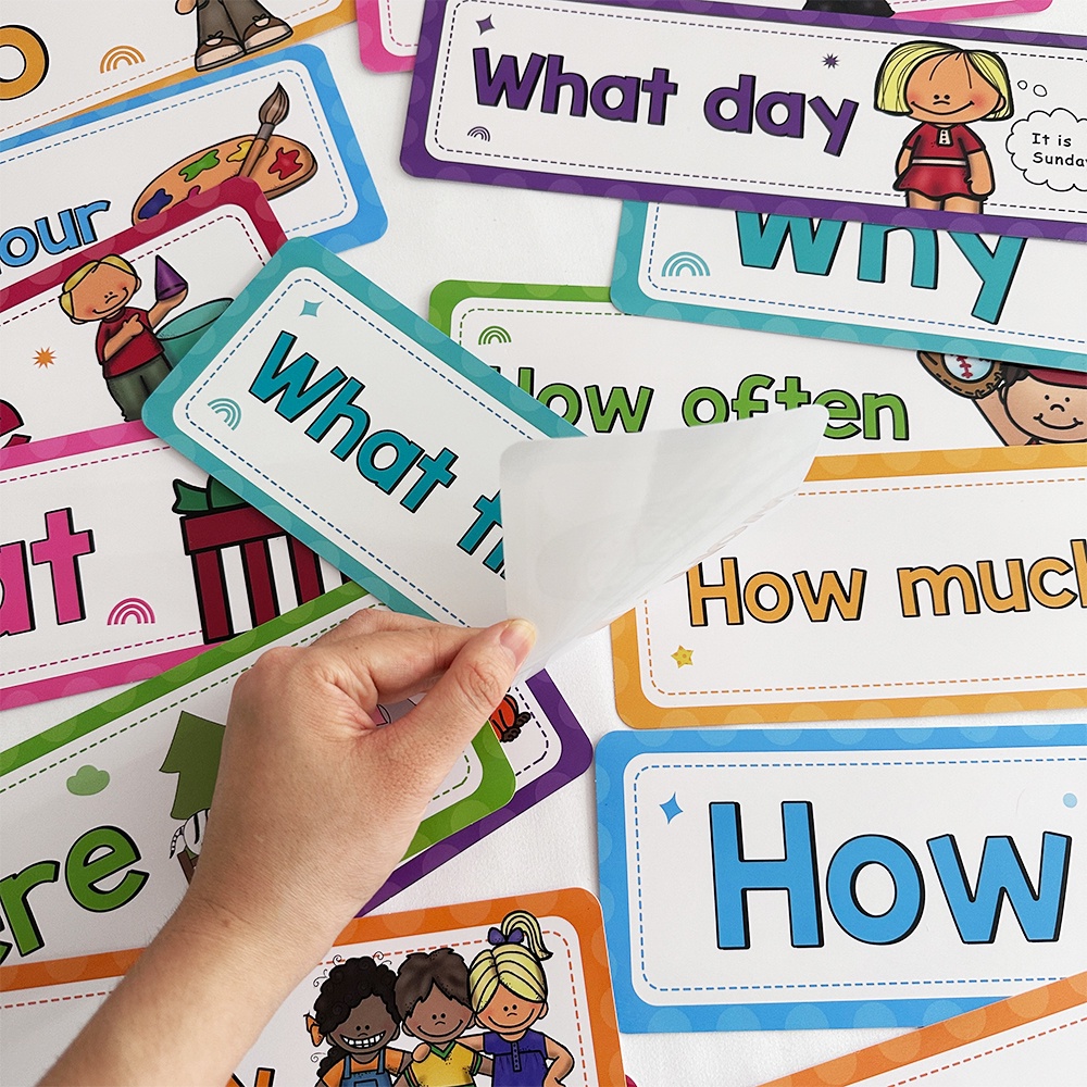 Kids Learning Question Words English Cards Homeschool Decoration ...