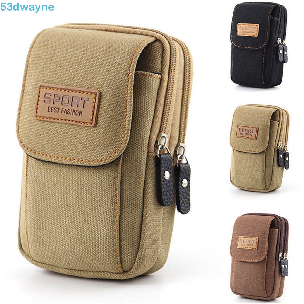 DWAYNE Mobile Phone Bag Canvas Camping Belt Waist Bag Men Phone Pouch ...