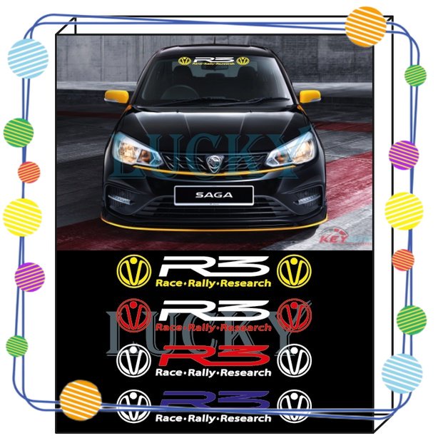 R3 windshield sticker Car Sticker Proton R3 savvy iriz saga persona ...