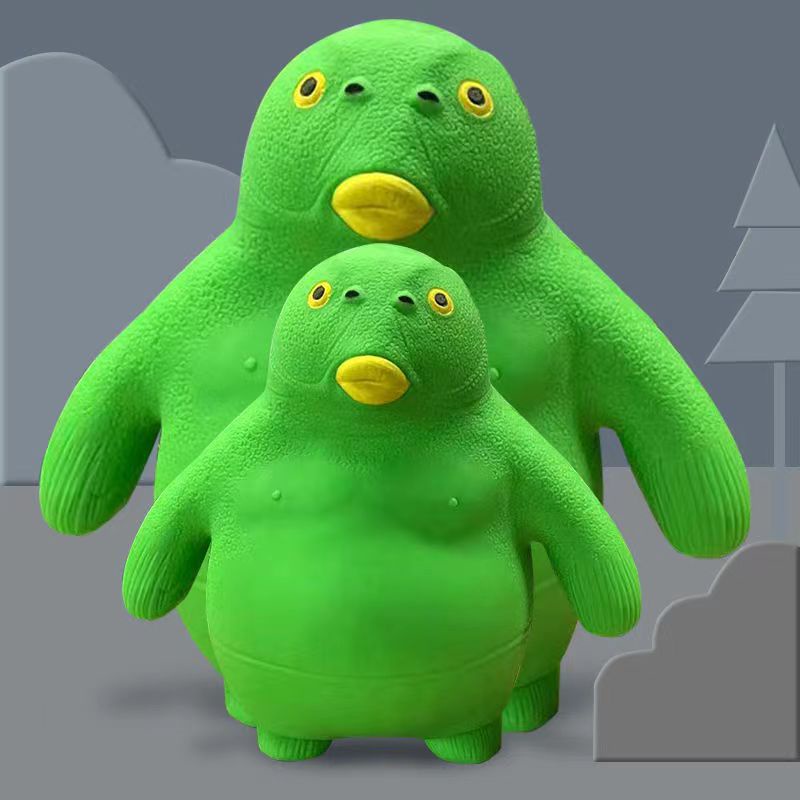 Green Fish Head Funny Stress Reliever Squeeze Vent Doll Cute Decompress ...