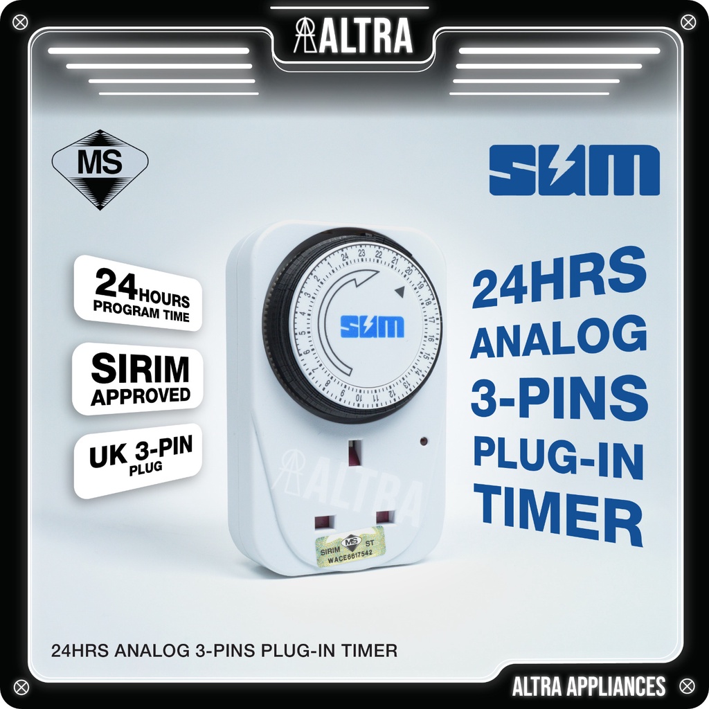 Sum Multi Programmer Timer 13a Socket Digital Timer 24hour Sirim 0375