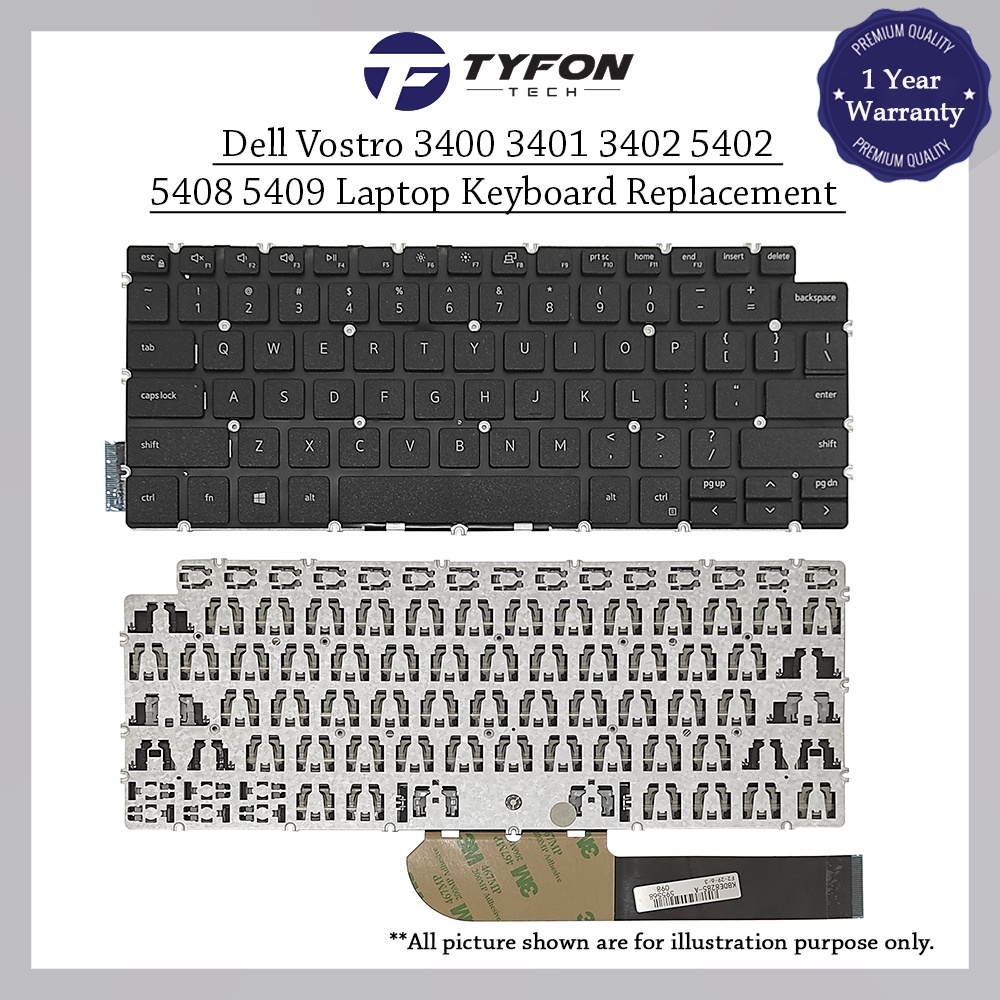 Dell Vostro 14 3400 3401 3402 5402 5408 5409 Laptop Keyboard ...