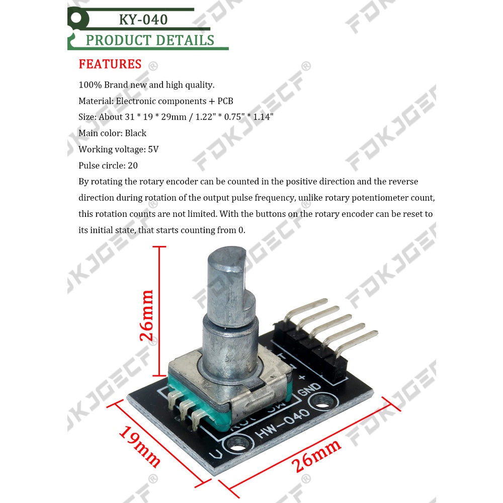 360 Degrees Rotary Encoder Module Rotary Potentiometer Analog Knob ...