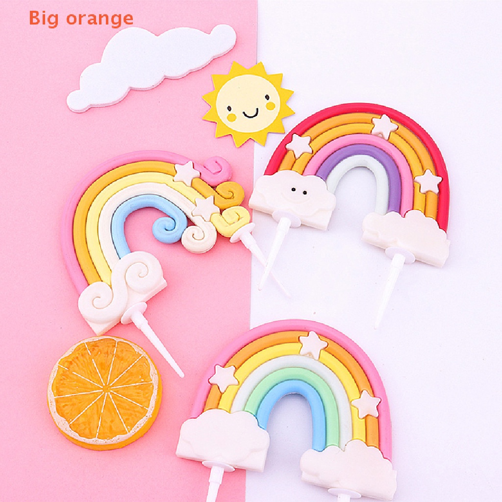 [Big orange] Rain Birthday Cake Decoration Cute Cartoon Rain Cake ...