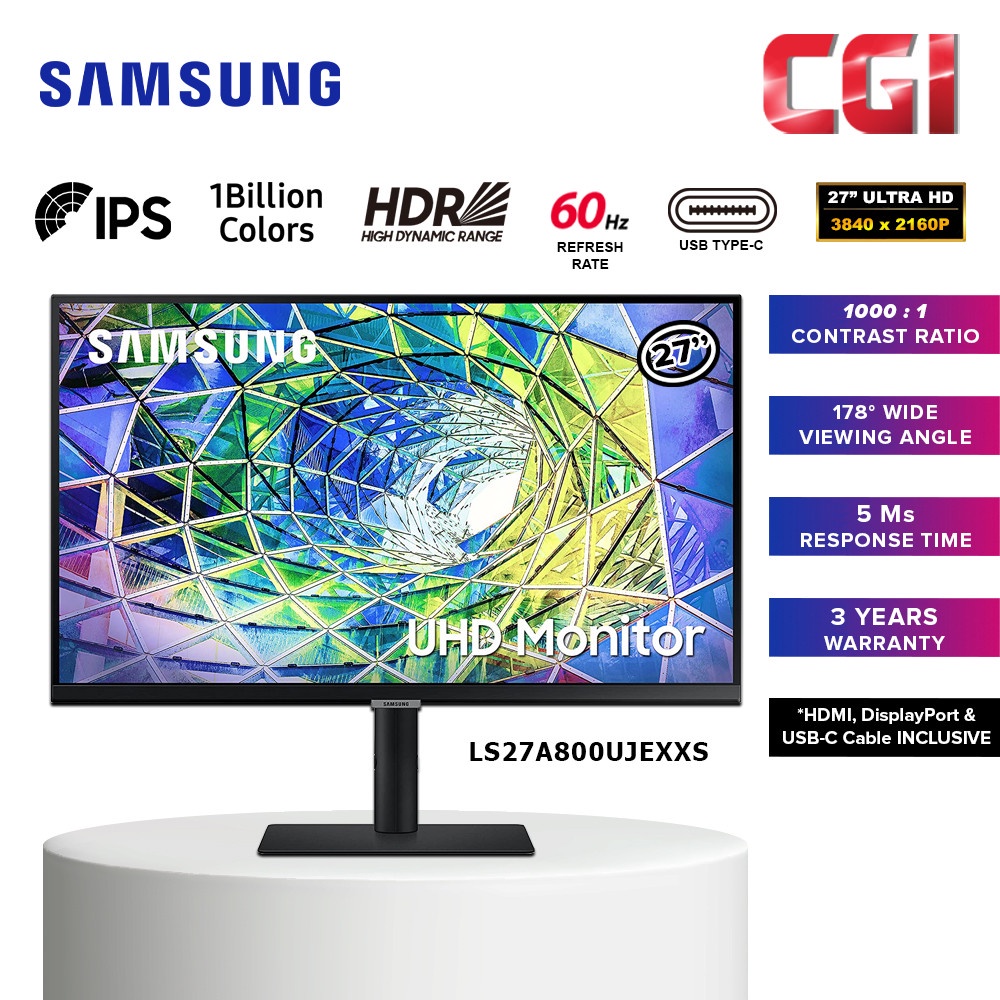 Samsung 5ms 60Hz UHD IPS Type-C Monitor (27") LS27A800UJEXXS | Shopee ...