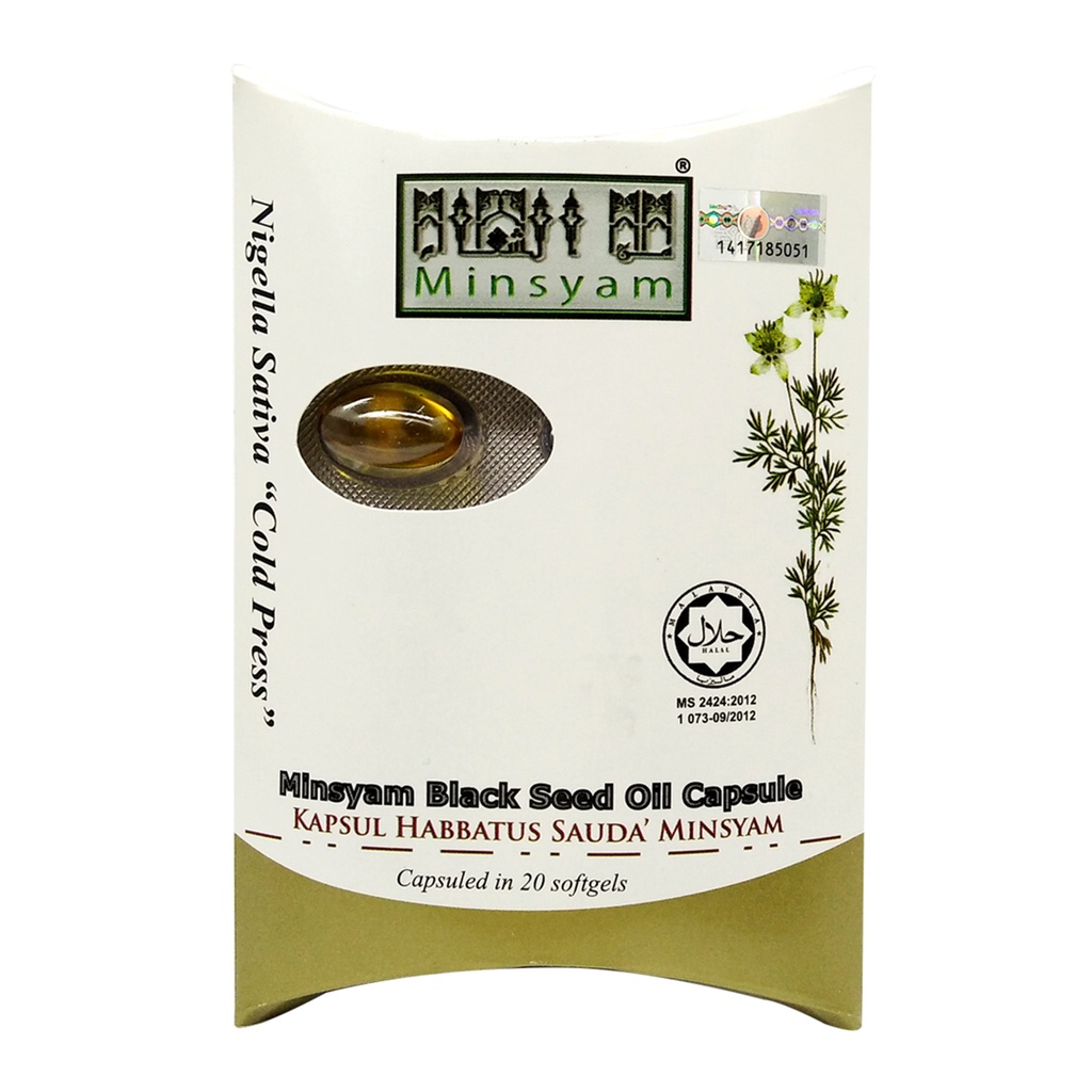 Minsyam Kapsul Habbatus Sauda' | Black Seed Oil Capsule 20s Softgel ...