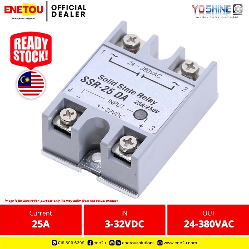 YOSHINE SSR-25DA SOLID STATE RELAY 25A, GREY | Shopee Malaysia