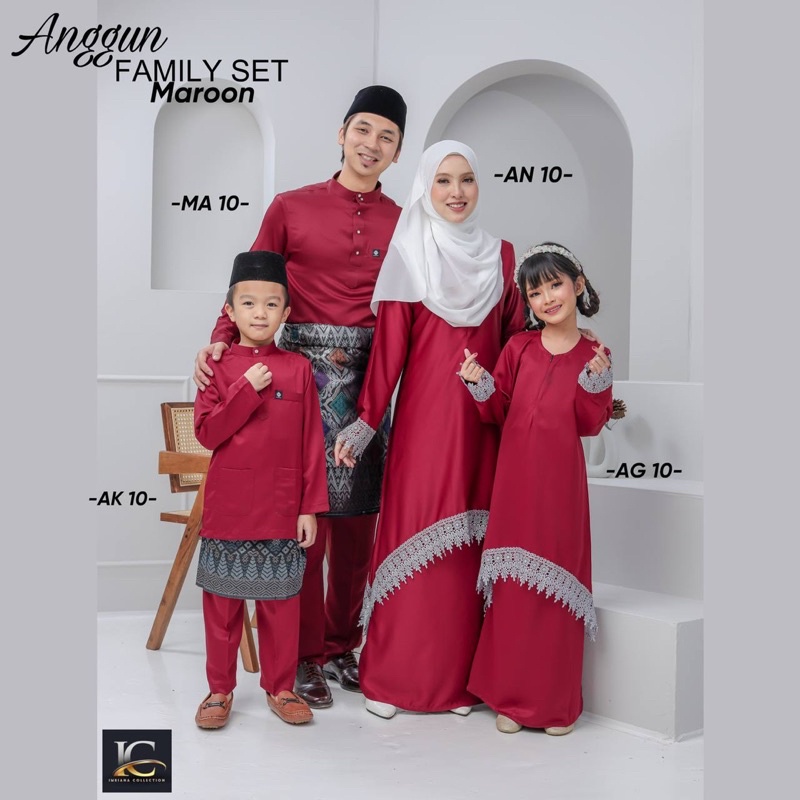 BPI BAJU RAYA FAMILY SET SEDONDON ANGGUN ZEEDAN GREY BAJUMELAYU CEKAK ...
