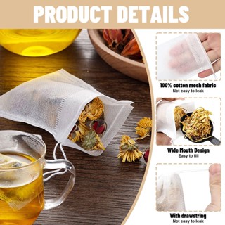 【100pcs】Tea Bag Non-Woven Empty Teabags Seal Filter Disposable Tea Soup ...