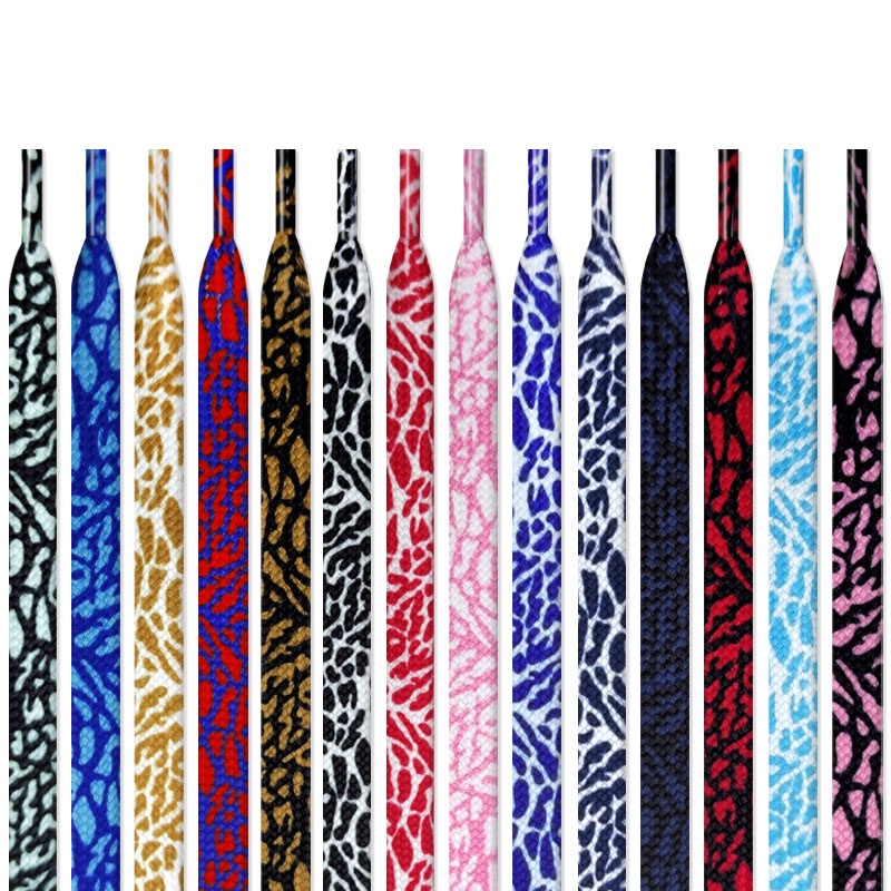 Shoelaces for Shoes Burst Crack Texture Rope Flat Leopard Print ...
