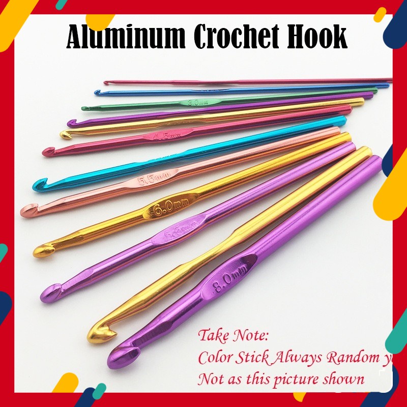 12pcs Aluminium Crochet Hook Jarum Kait Aluminum in a set | Shopee Malaysia