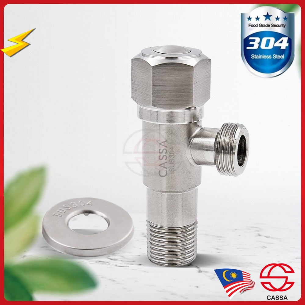 Cassa Stainless Steel SUS304 Angle Valve Kitchen Bathrrom Quarter Turn ...