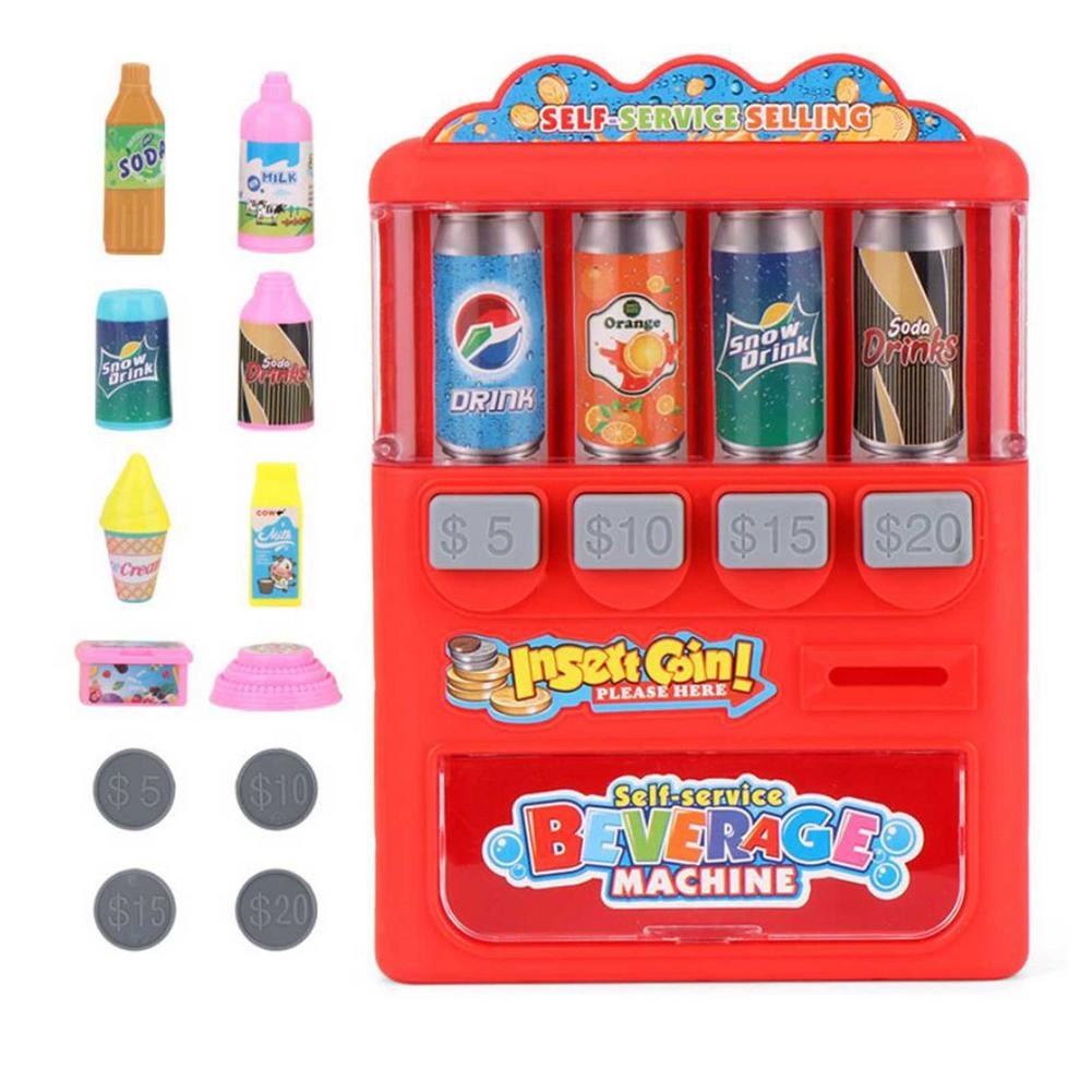 🔥READY STOCK🔥 Pretend Play Beverage Soft Drinks Vending Machine Playset ...