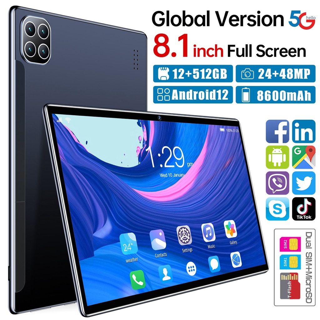 original-android-tablet-8gb-256gb-8-1-inch-large-screen-wifi-5g-dual