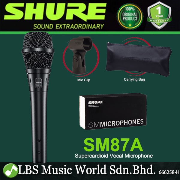 Shure SM87A Supercardioid Handheld Condenser Mic Vocal Microphone with ...