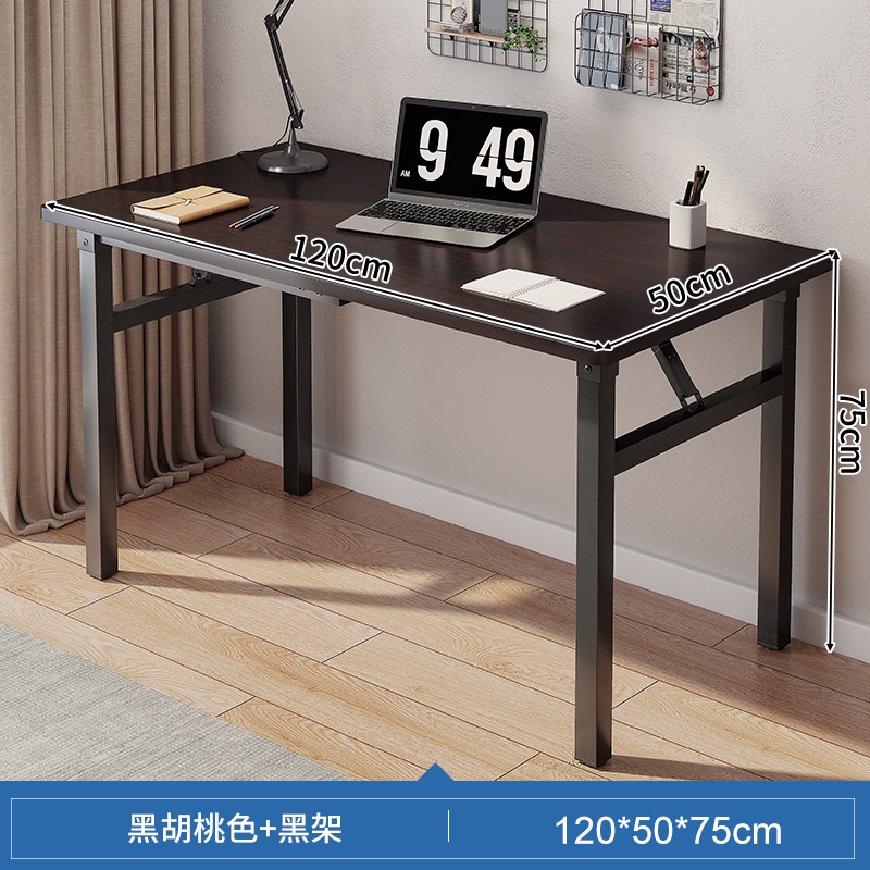 Folding Table 120cm With 30mm Square Foot Black / White Computer Long ...