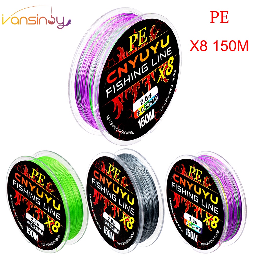 Fishing PE X8 150m Strands Braided Fishing Line Abrasion Resistant Braided Lines High ...